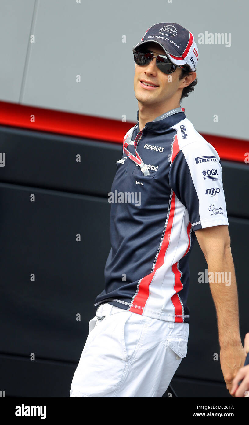 Brazilian Formula One driver Bruno Senna of Williams arrives at the ...