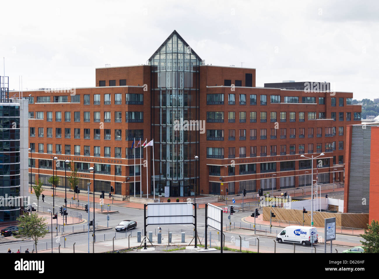 Welsh National Assembly Ty Hywel building in Cardiff. It houses members ...