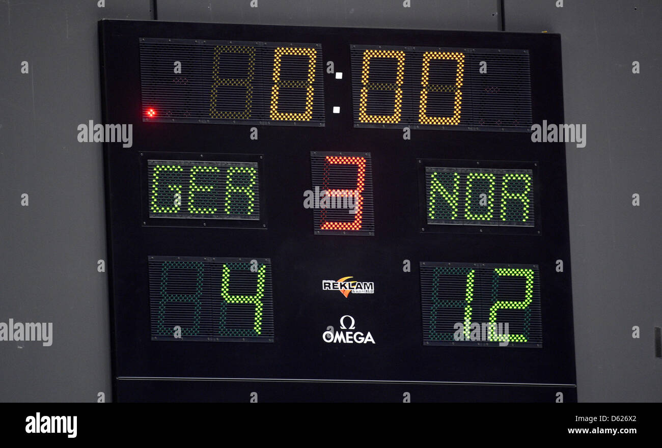 The result on the Scoreboard during Ice Hockey World Championships ...