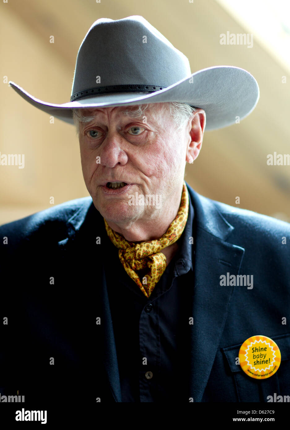 US actor Larry Hagman poses for the cameras during the presentation of ...