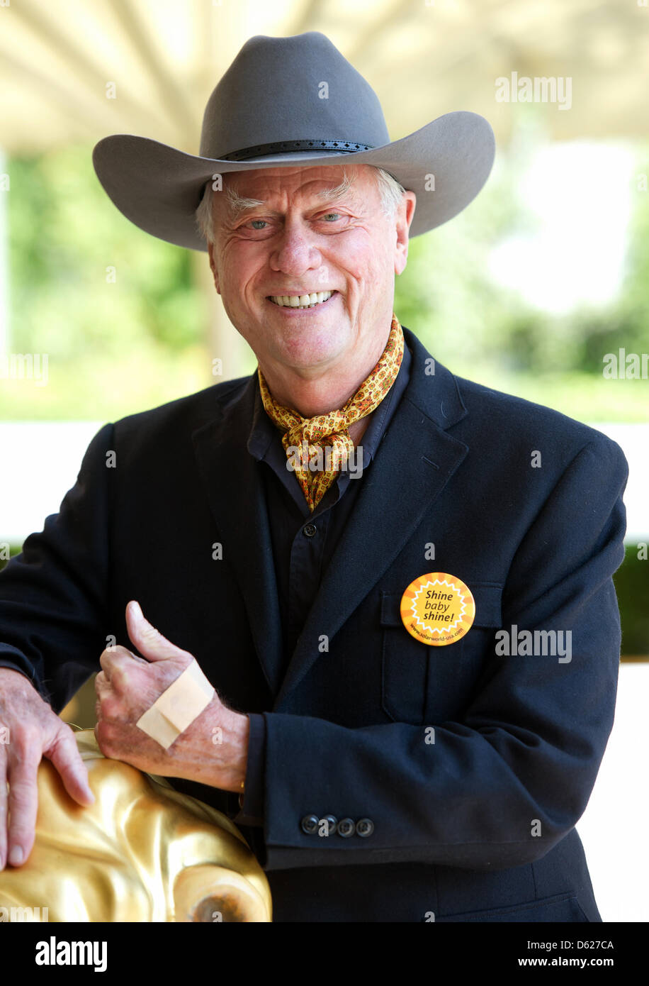 US actor Larry Hagman poses for the cameras during the presentation of ...