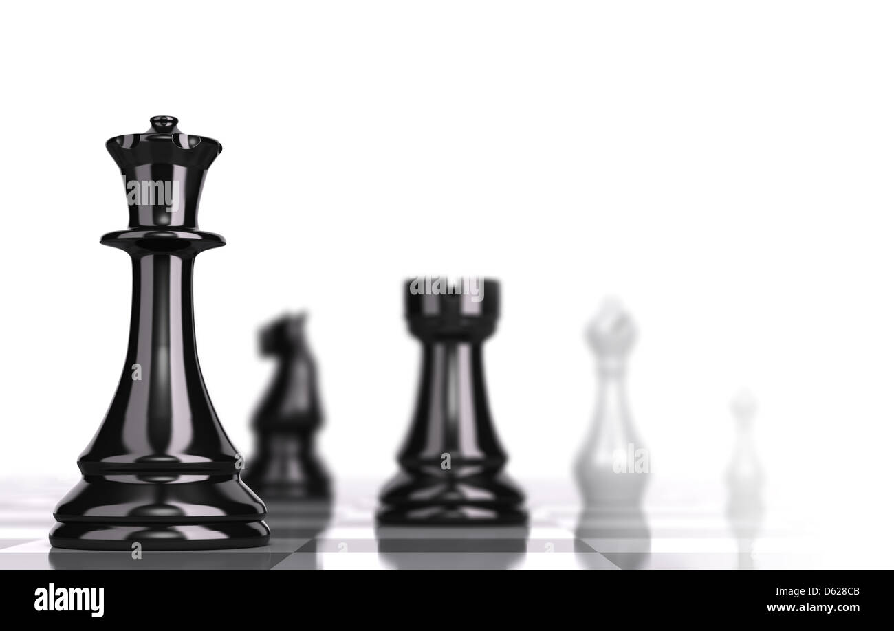 chess game over white background with black and white pieces, suitable ...