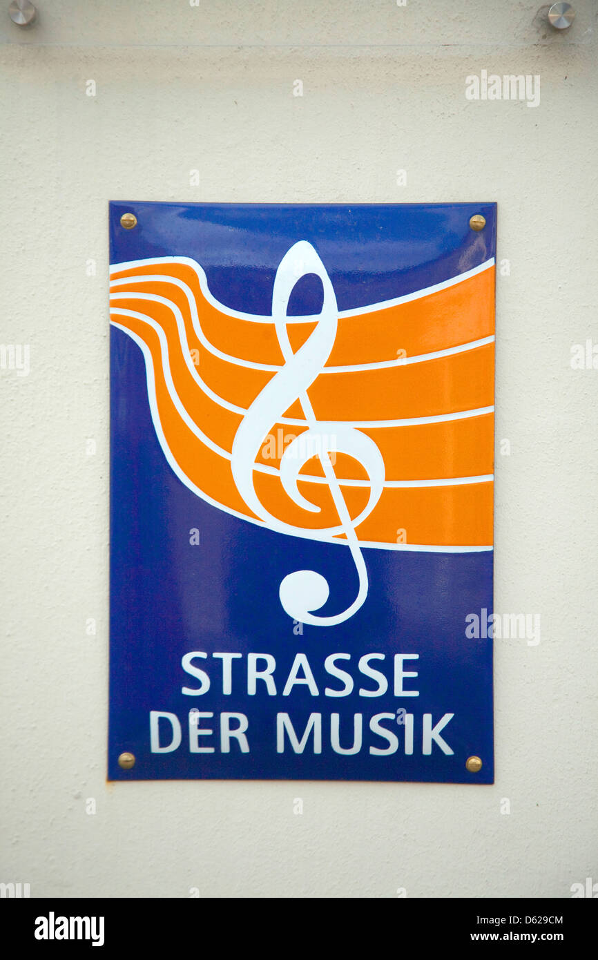 Sign along sidewalk, Leipzig, Germany Stock Photo - Alamy