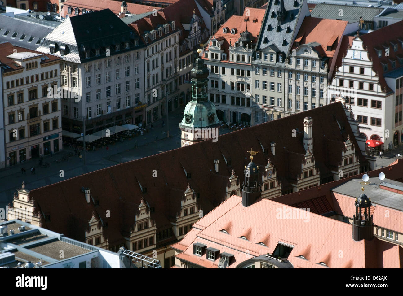 View of Old Town Leipzig, Germany from atop Panorama Tower, the city's ...