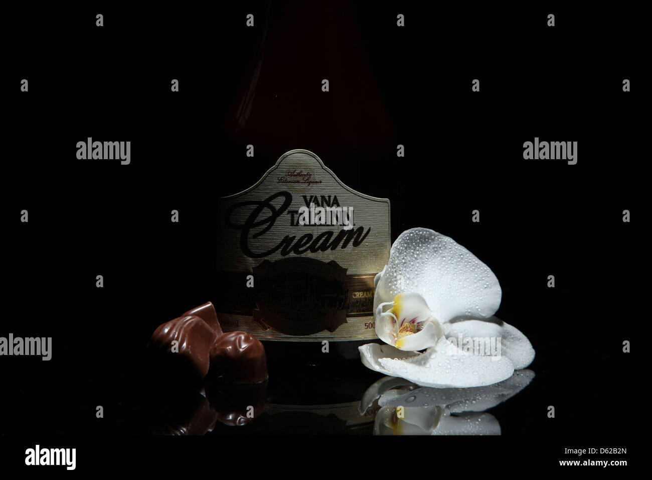 orchid, flower, reflection, black, background, liqueur, vanna tallinn ...