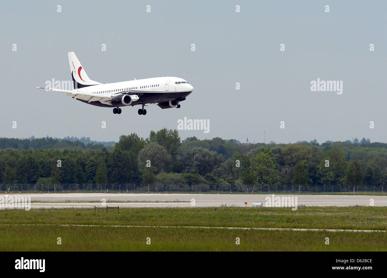 MUNICH, GERMANY - MAY 18: The plane is seen as the Chelsea team arrive ...