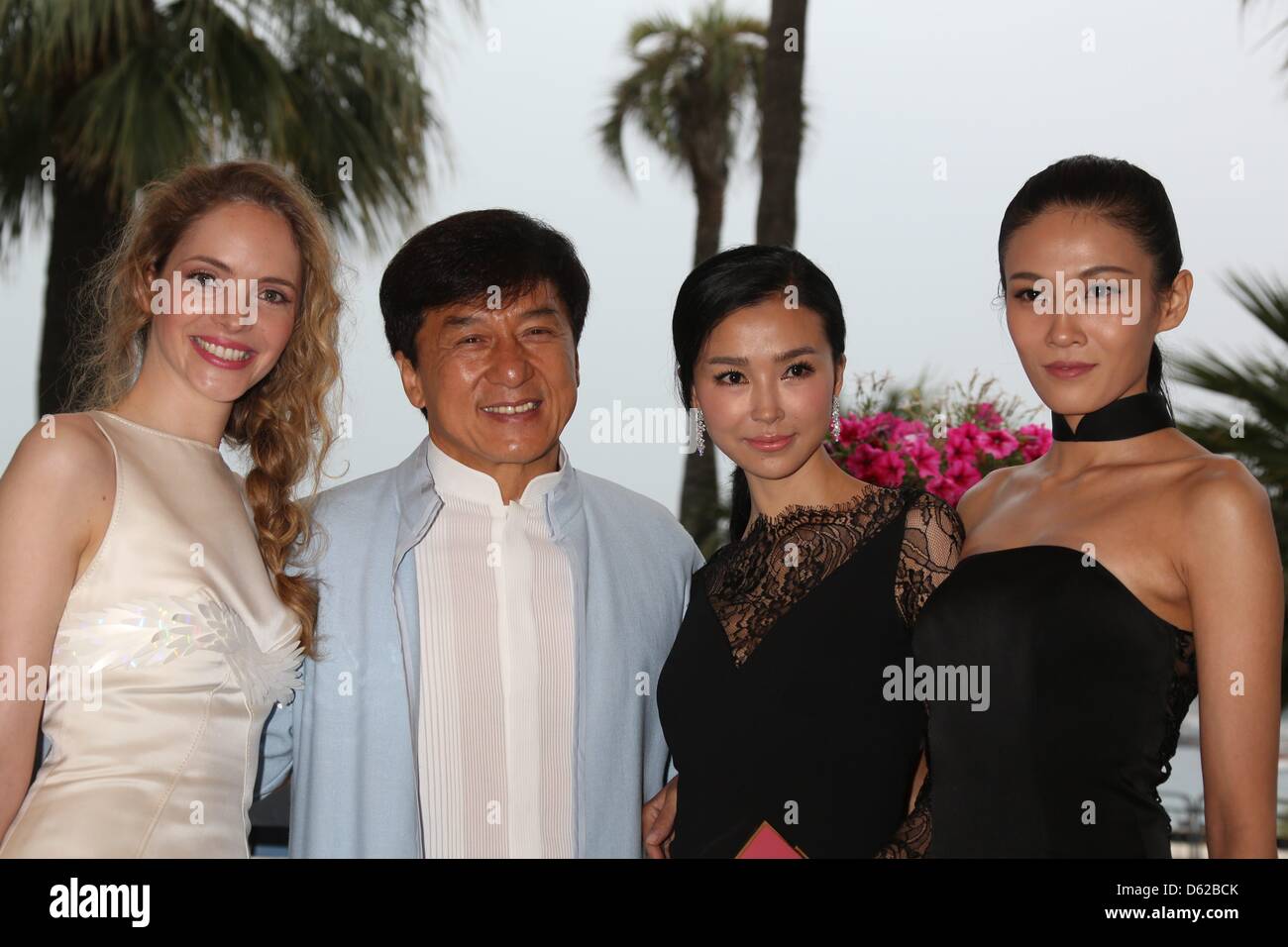 Director Jackie Chan and actresses Laura Weissbecker (l-r), Zhang Lan ...