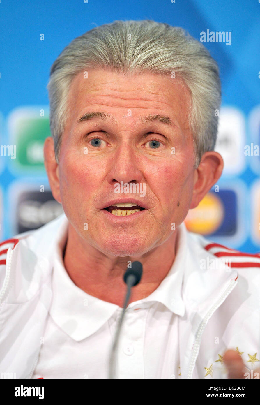 MUNICH, GERMANY - MAY 18: Manager Jupp Heynckes looks on during the FC ...