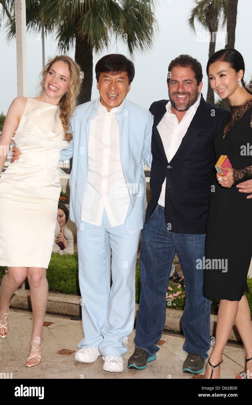 Actress Laura Weissbecker (l-r), director Jackie Chan, producer Brett ...