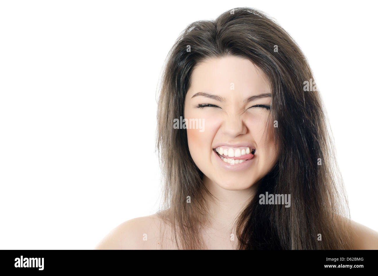 Emotions at the young beautiful girl Stock Photo - Alamy