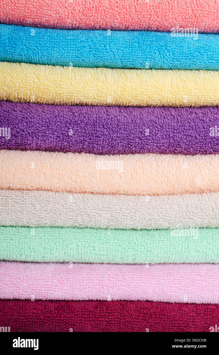 The combined color towels Stock Photo - Alamy