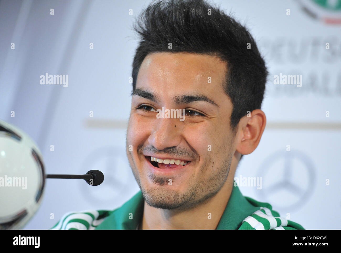German national soccer player Ilkay Gundogan speaks at a press ...