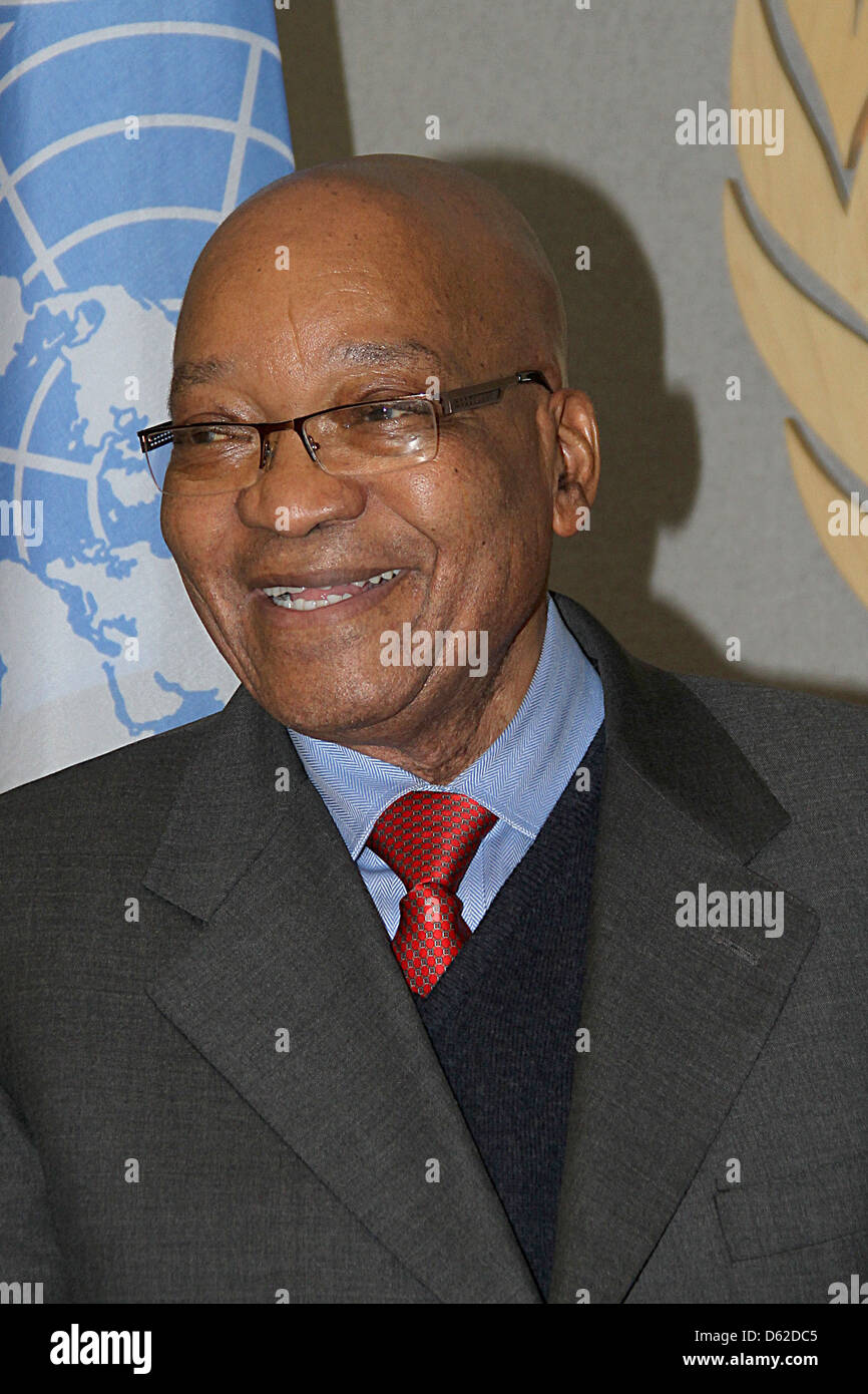 South African President Jacob Zuma pays a visit to the UN New York City ...