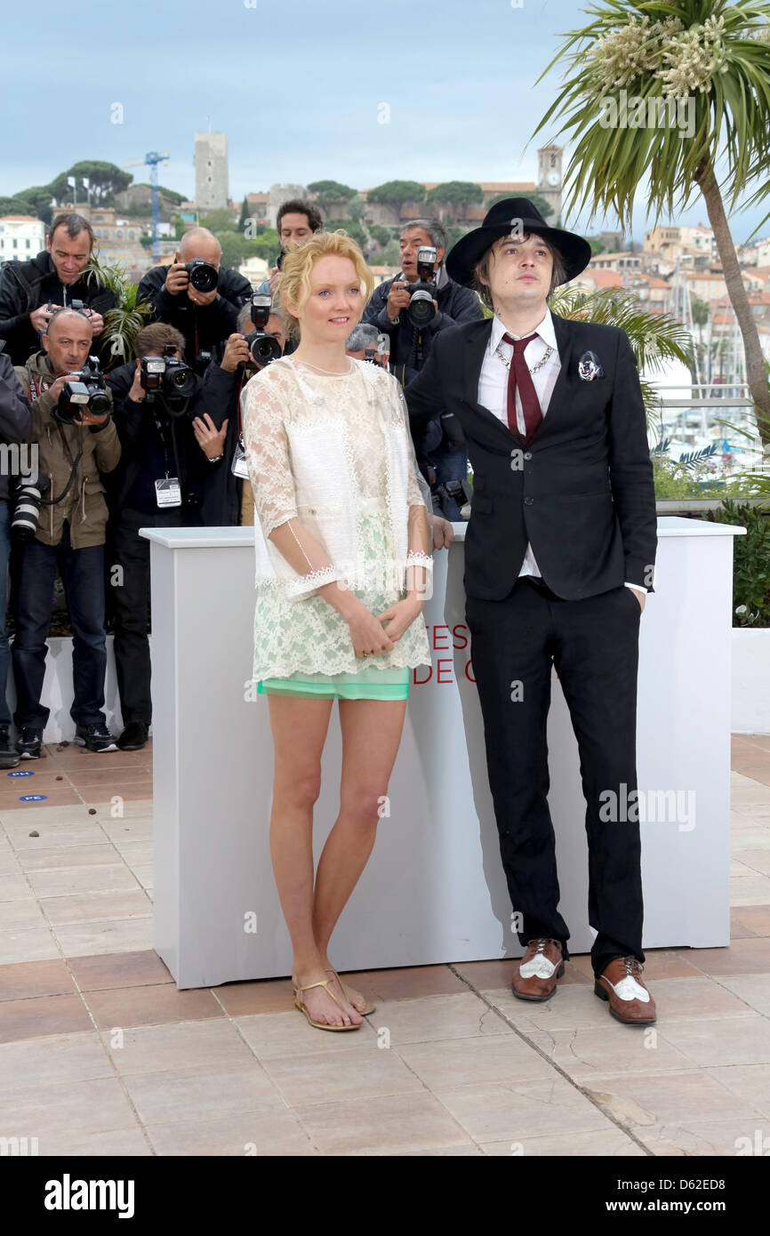 Actors Pete Doherty and Lily Cole pose at the photocall of "Confessions ...