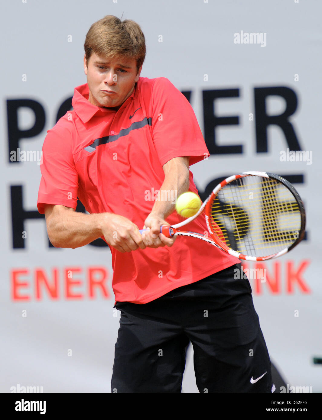American Ryan Harrison plays in a double match with Blake (USA) against ...