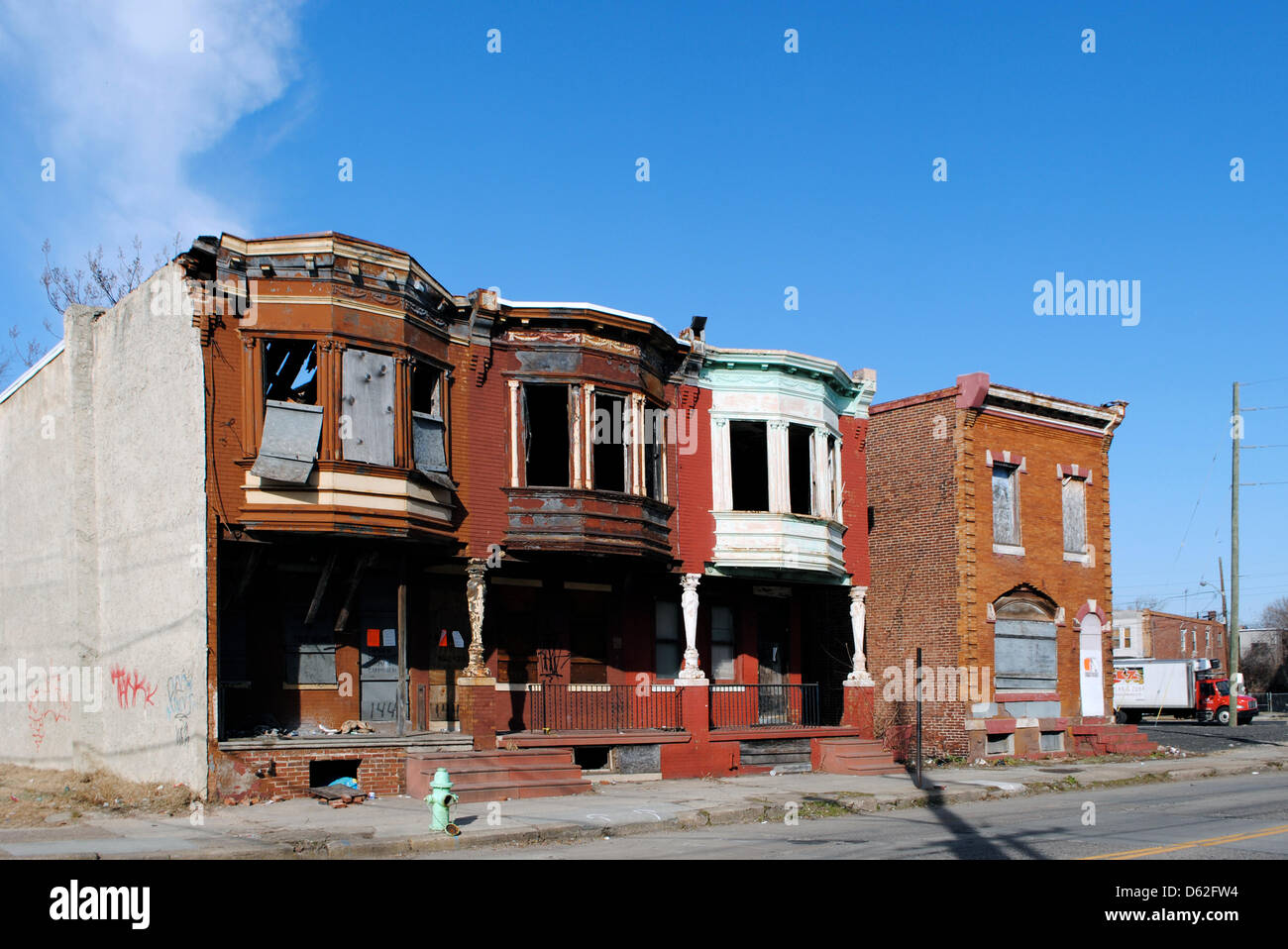 The streets and houses are empty in Camden, USA, 12 March 2012. Camden ...