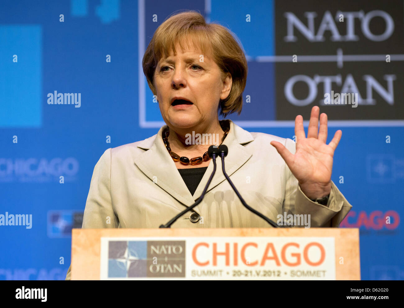 German Chancellor Angela Merkel attends the press conference of the ...