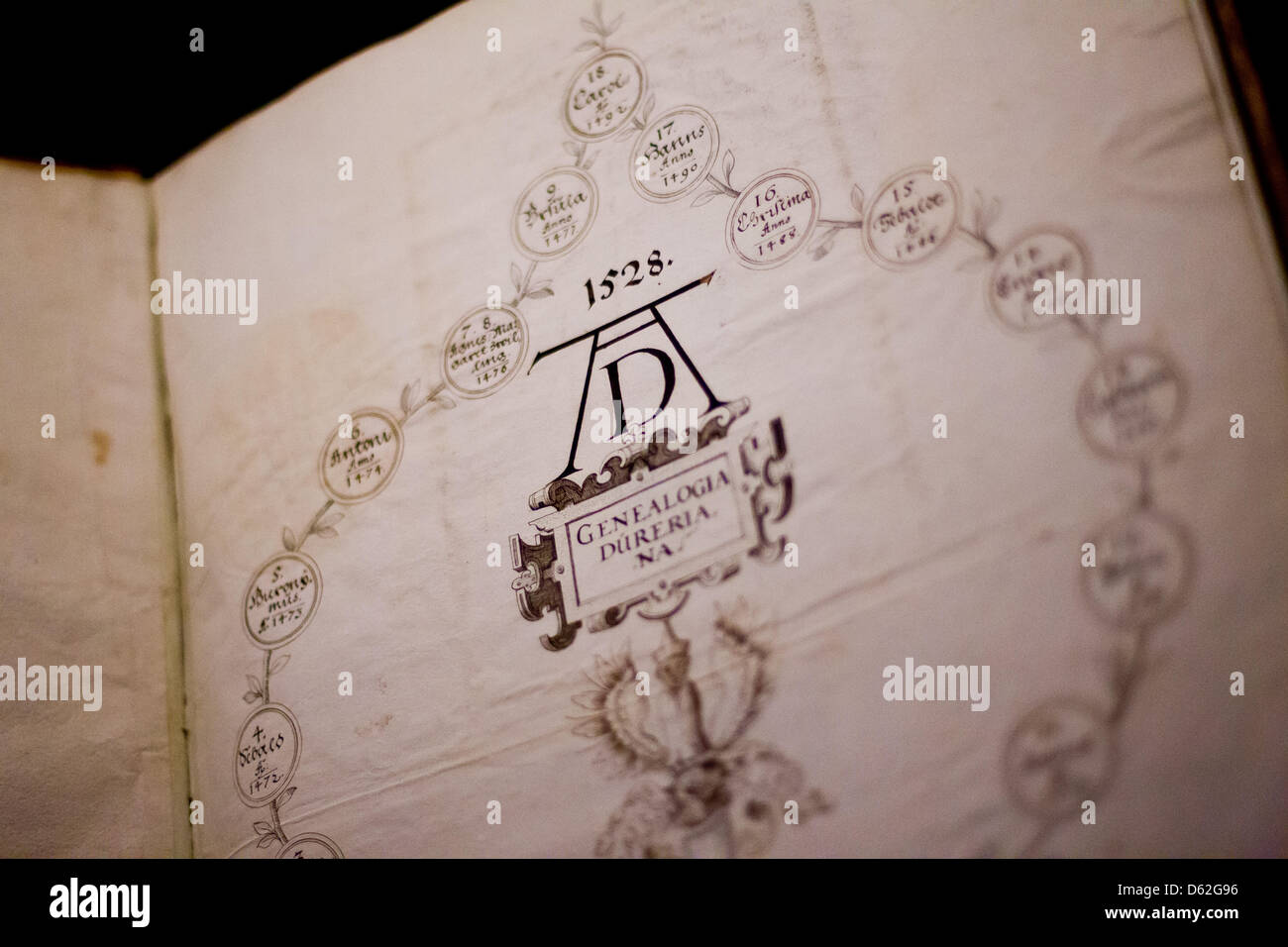 The family tree of Albrecht Duerer is presented at the Duerer ...