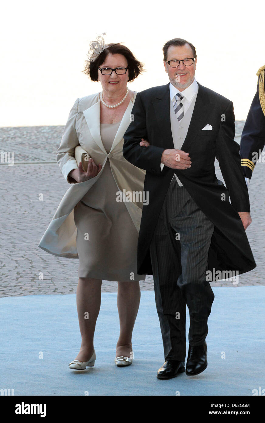 Mrs Anna Westling, Mr Olle Gunnar Westling attend the christening ...