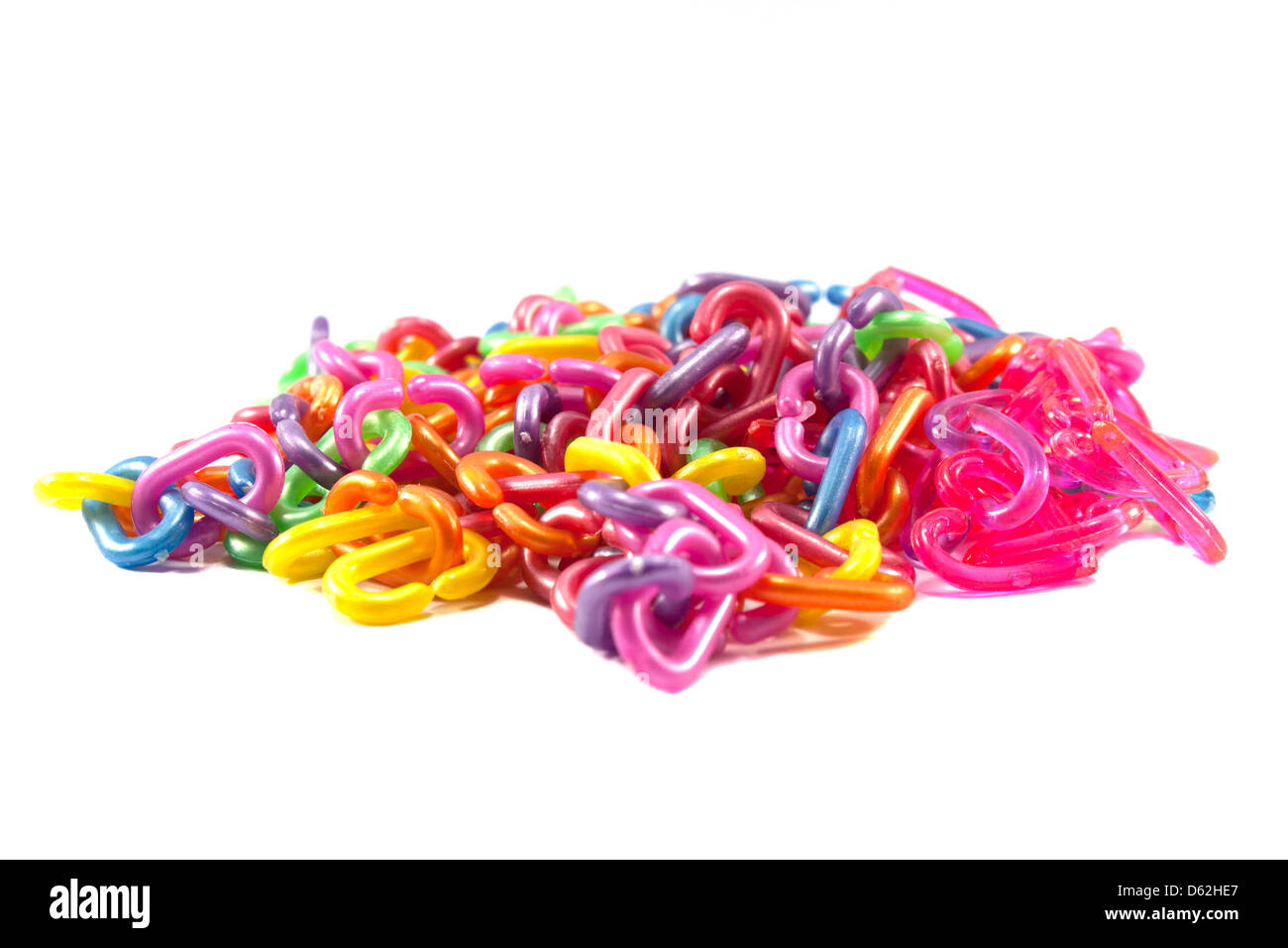 Chain plastic toy colorful on isolated background Stock Photo - Alamy