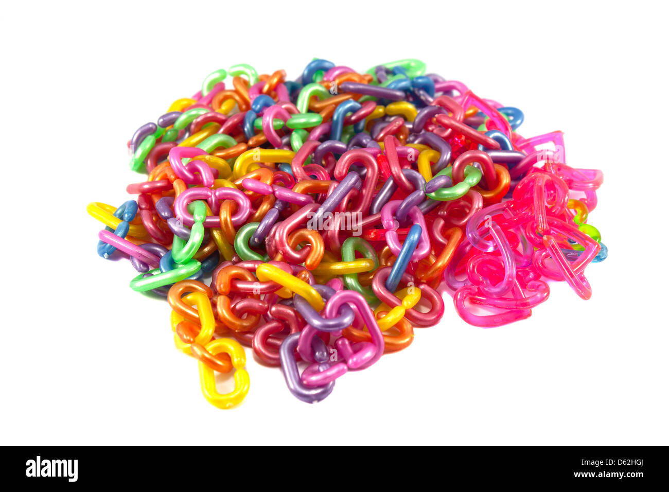 Chain plastic toy colorful on isolated background Stock Photo - Alamy