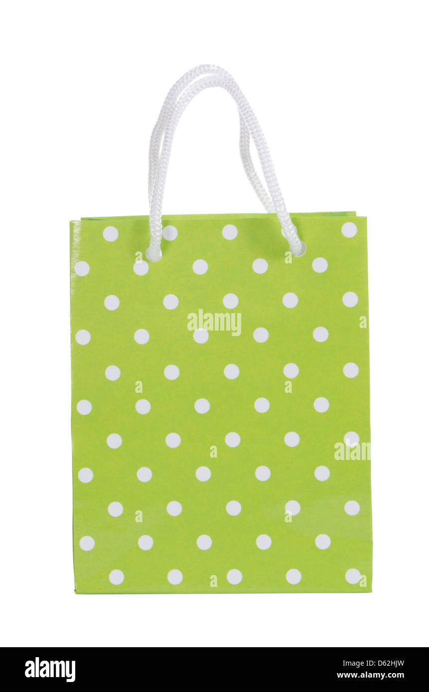 Bright gift bag isolated on white Stock Photo - Alamy