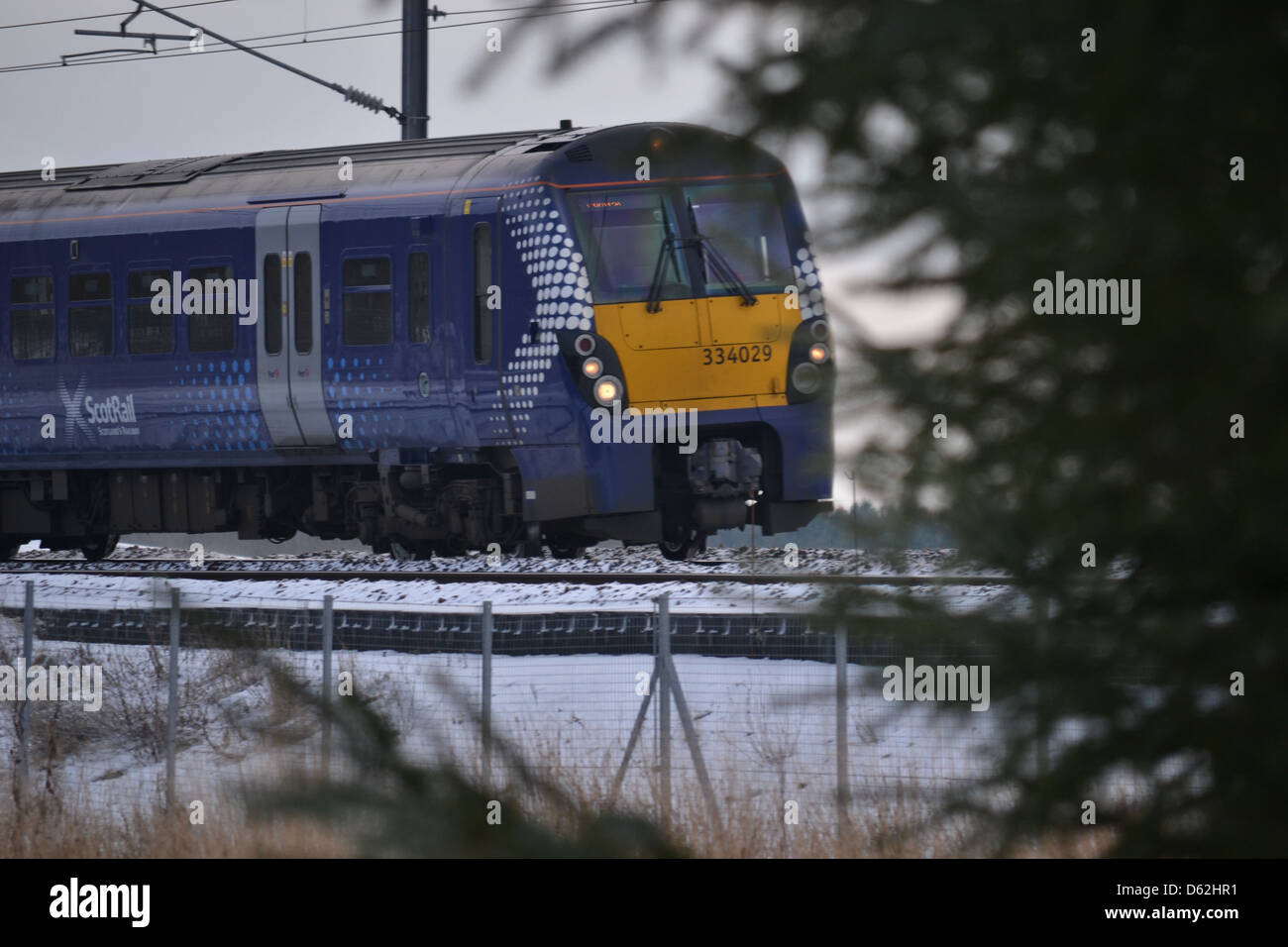 Scotrail train on the Edinburgh to Helensburgh line Stock Photo - Alamy