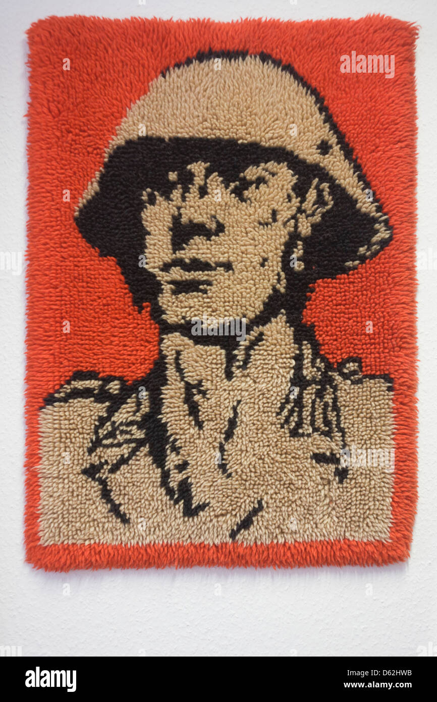 A soldier image on a rug, an exhibit in 'Haus 1' the ministerial ...