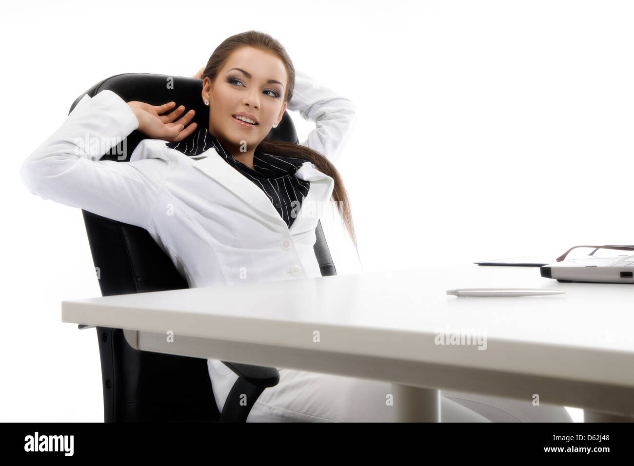 Businesswoman with head backwards hi-res stock photography and images ...