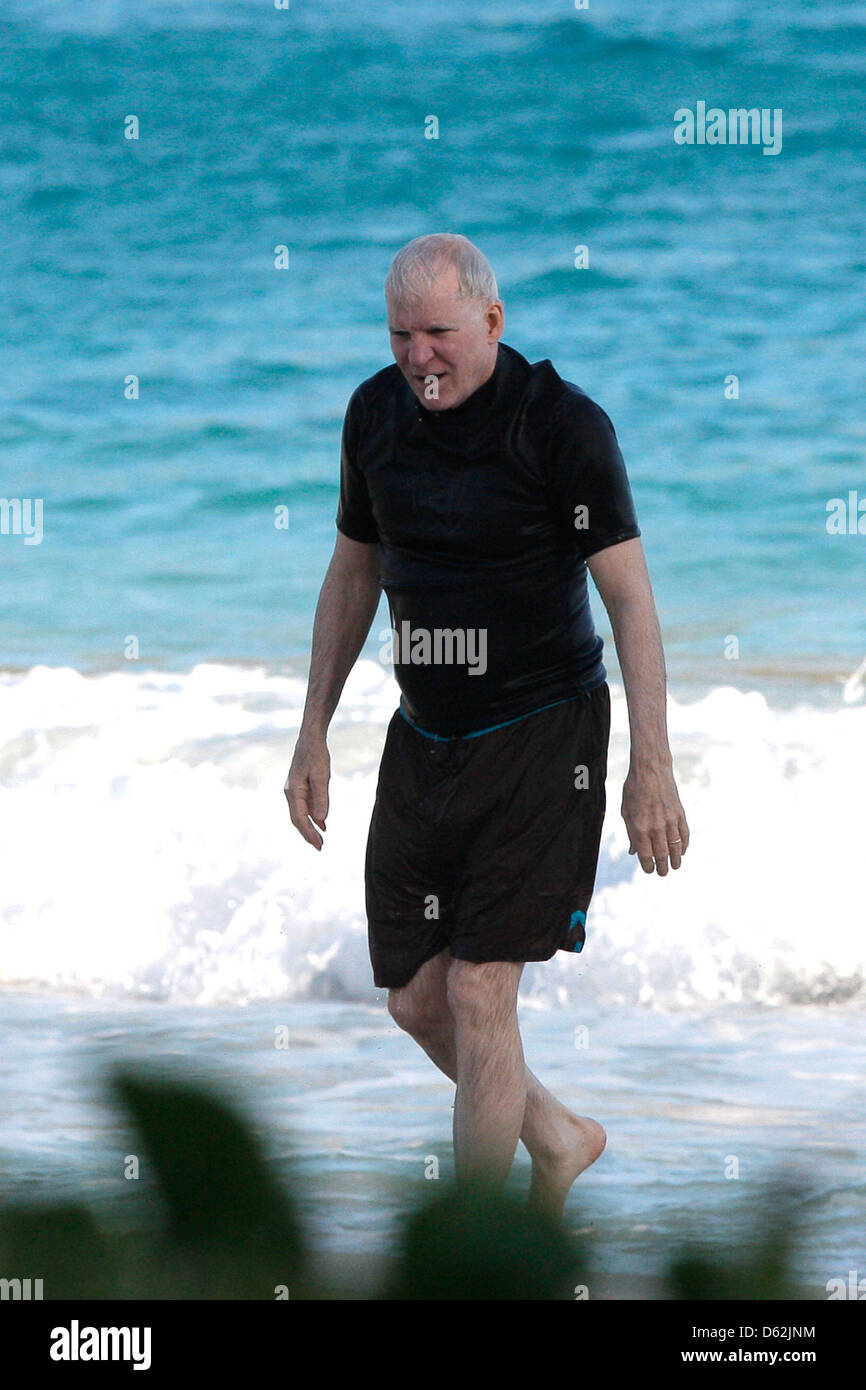 Steve Martin taking a quick swim in the ocean Celebrities relaxing on ...