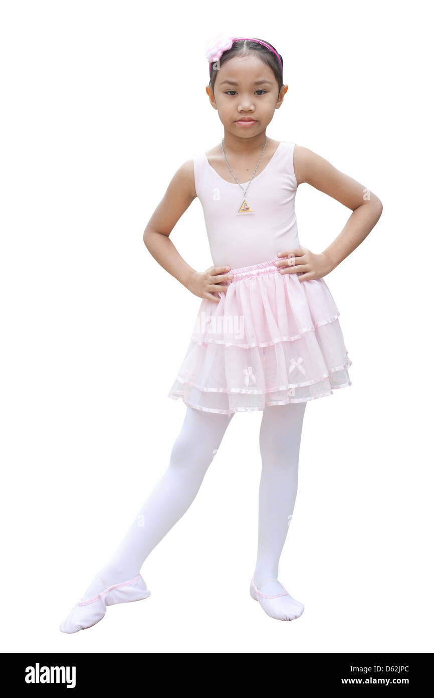 Asia children women ballet dancers on isolated background. Clipping ...