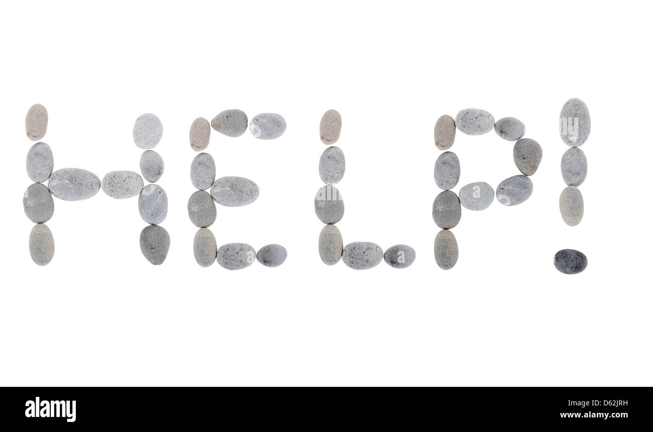 Word HELP from stones Stock Photo - Alamy