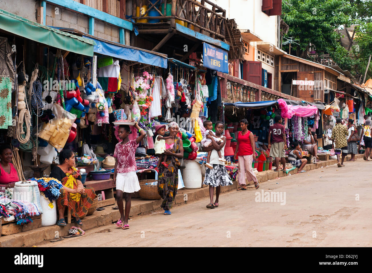 street market scene, hell-ville, nosy-be, Madagascar Stock Photo - Alamy