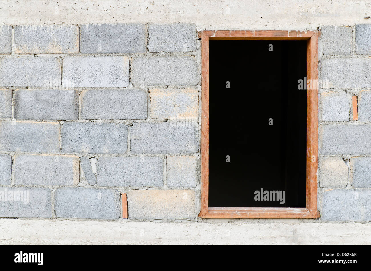 Window frame on new wall for background Stock Photo - Alamy
