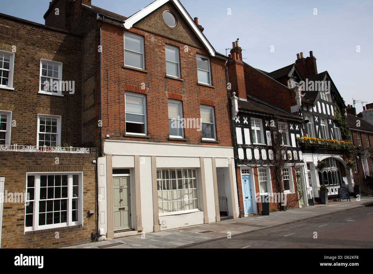 Homes on Kew Green in Kew - London UK Stock Photo - Alamy