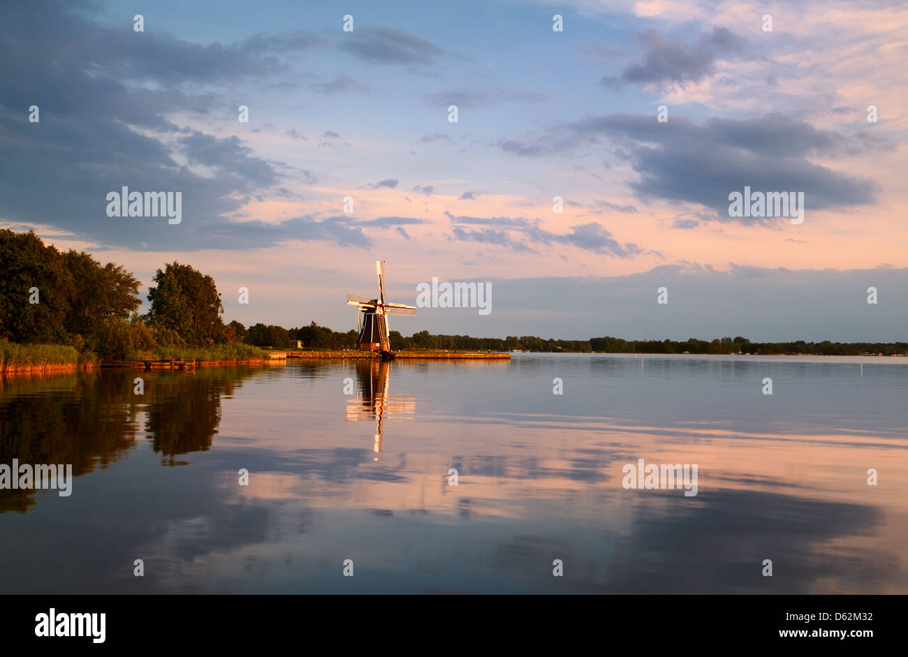 Windmill and lake hi-res stock photography and images - Alamy