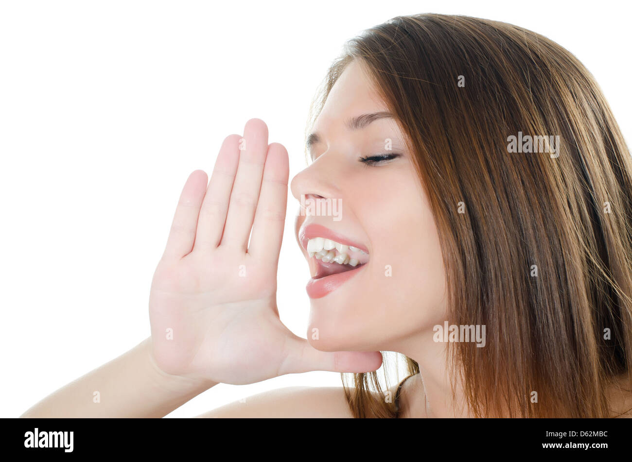 Teen girl shouting full length hi-res stock photography and images - Alamy
