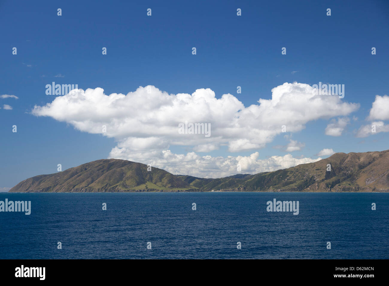 Cook Strait between the Northern and Southern island of New Zealand ...
