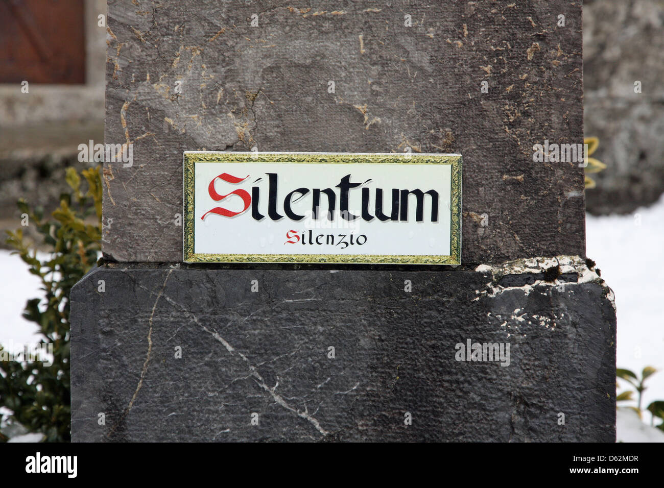 ancient medieval Latin inscription extolling the silence and meditation ...