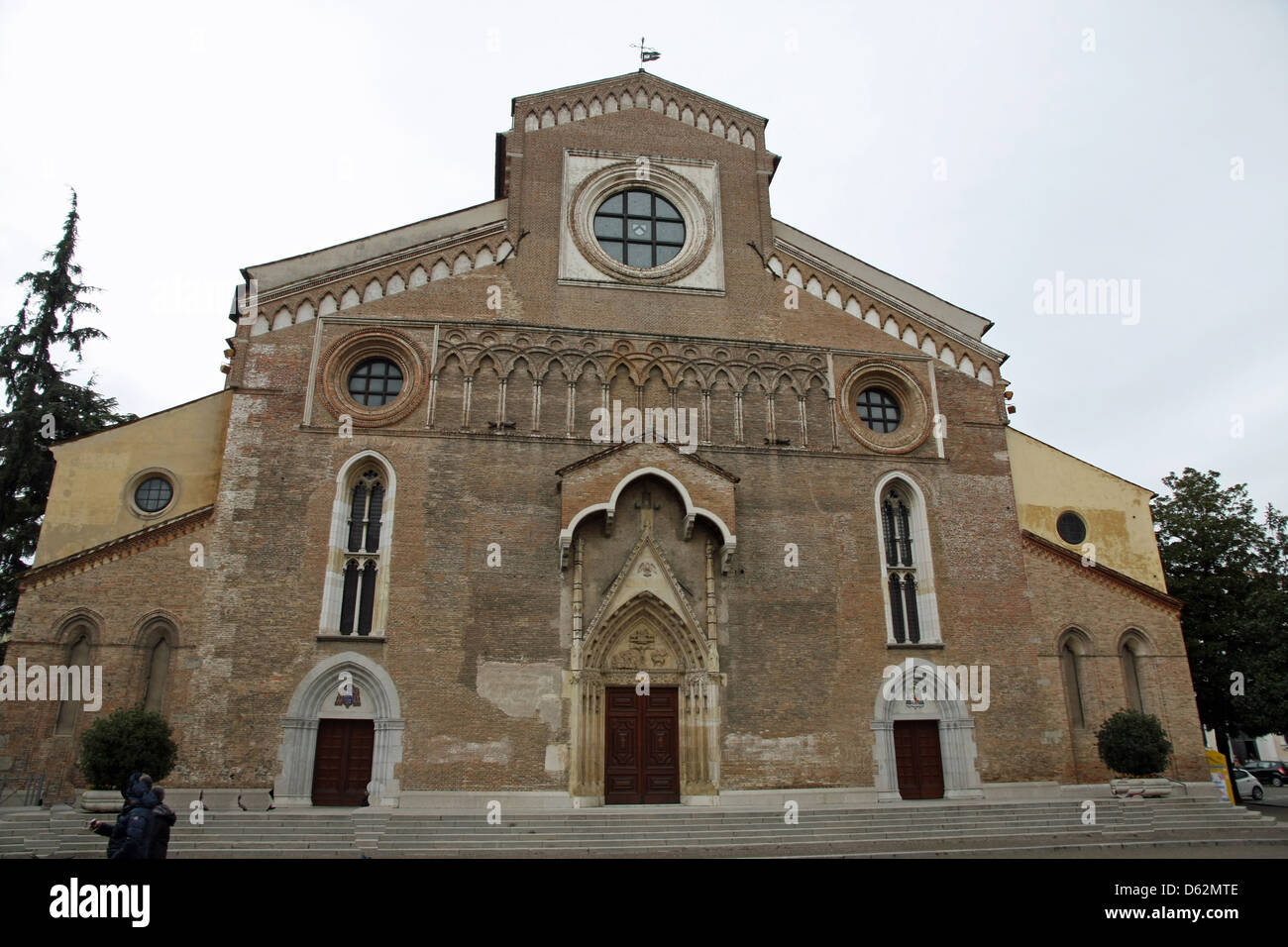 facade of the old cathedral of udine in Friuli Venezia giulia in Italy ...