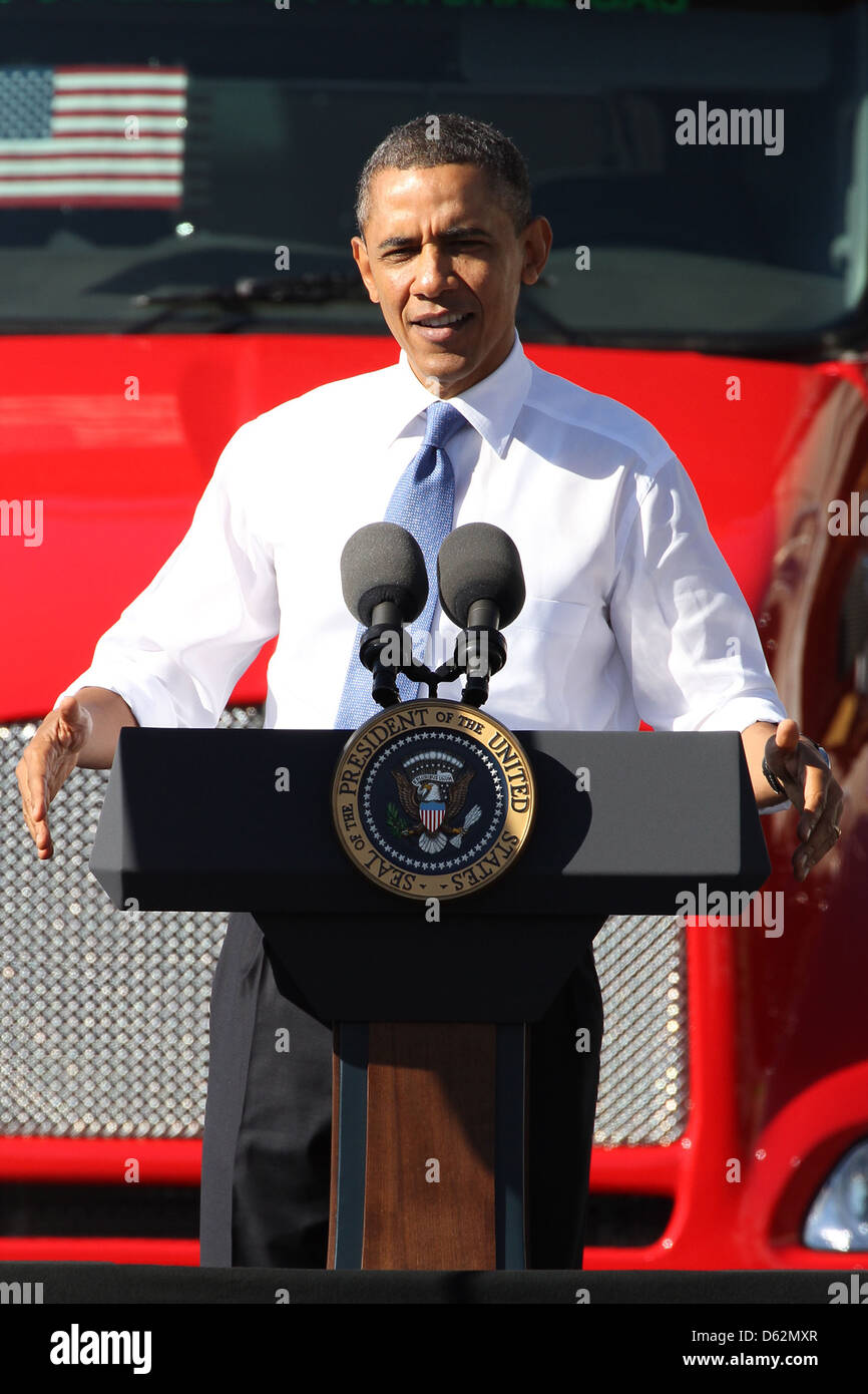 U.S. President Barack Obama speaks at a United Parcel Service (UPS ...