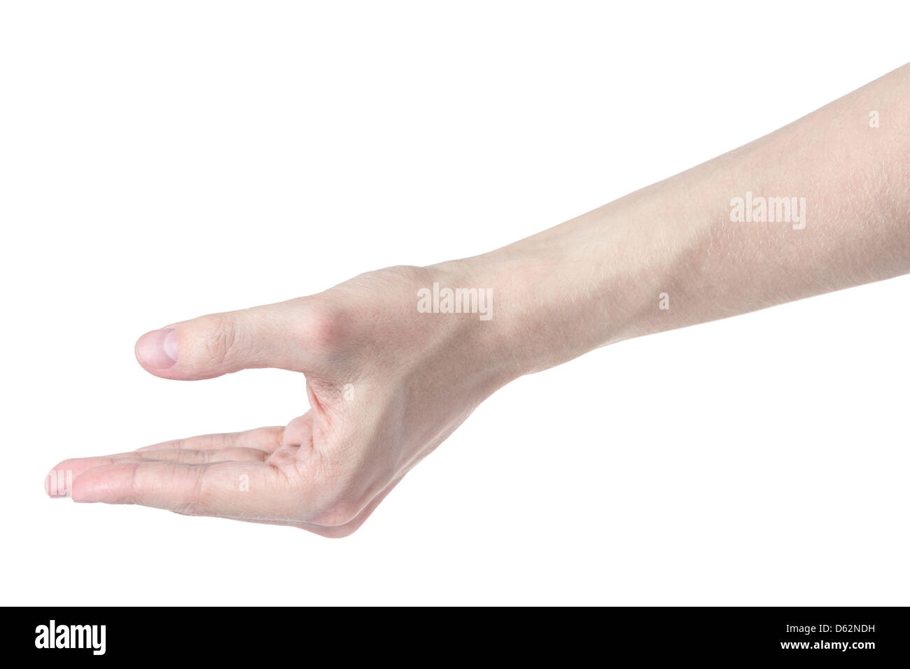 adult man hand to grab something, isolated on white Stock Photo - Alamy