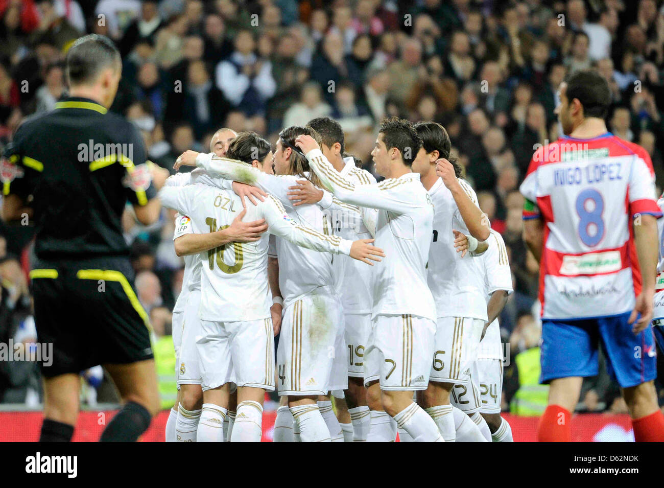 Real Madrid celebrates goal Real Madrid Vs. Granada football match held ...