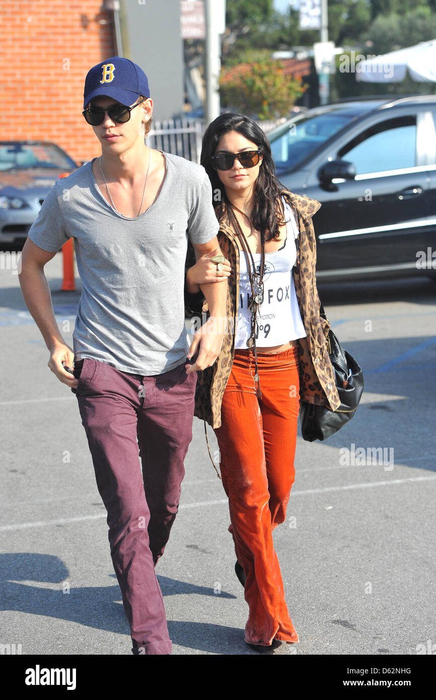 Vanessa Hudgens and Austin Butler are seen exiting Comme Ca restaurant ...