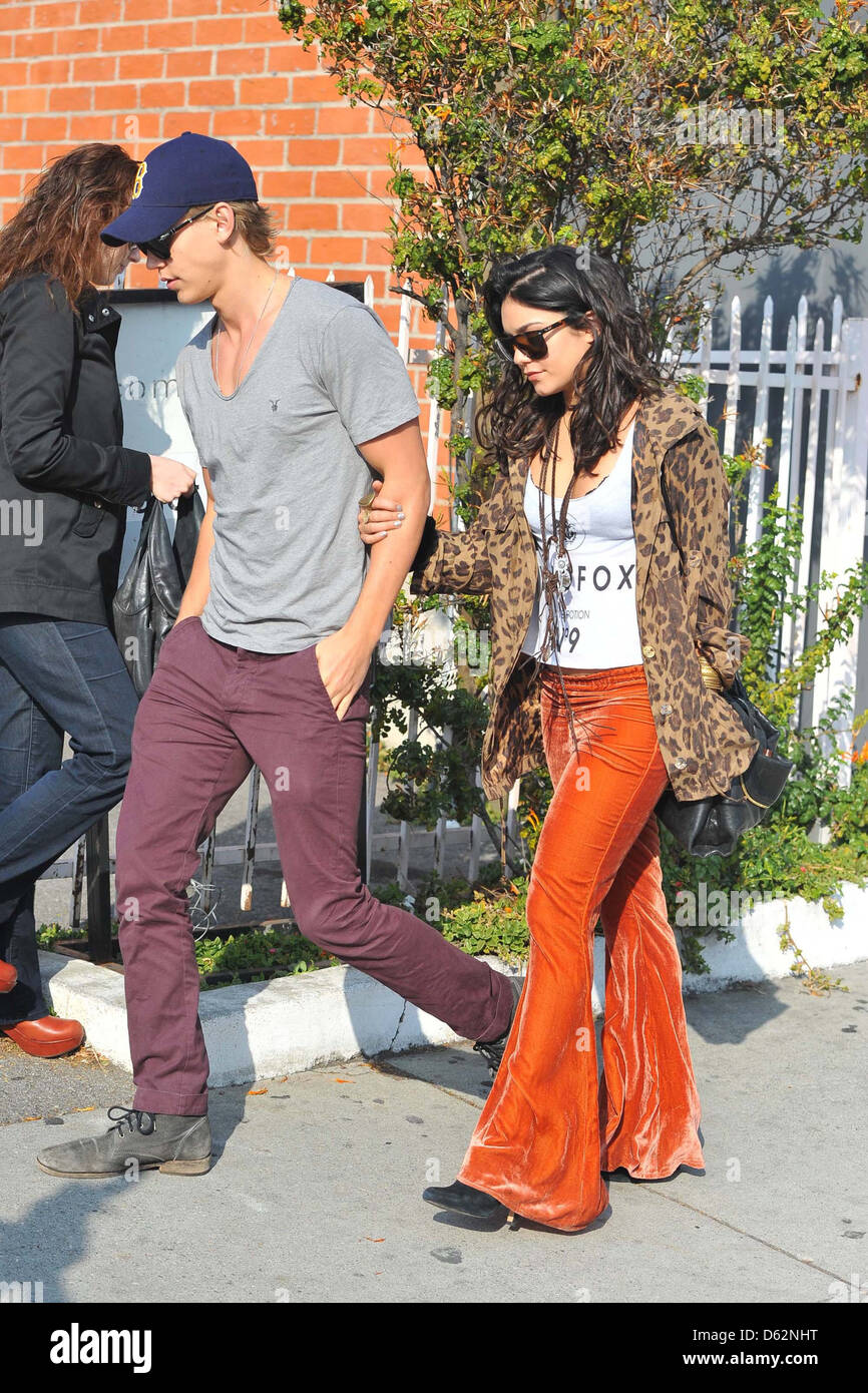 Vanessa Hudgens and Austin Butler are seen exiting Comme Ca restaurant ...