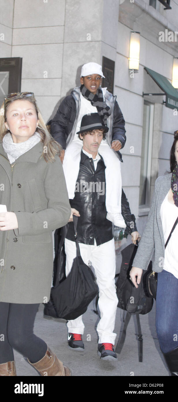 David Banda is seen exiting the Kabbalah center in NYC New York City ...