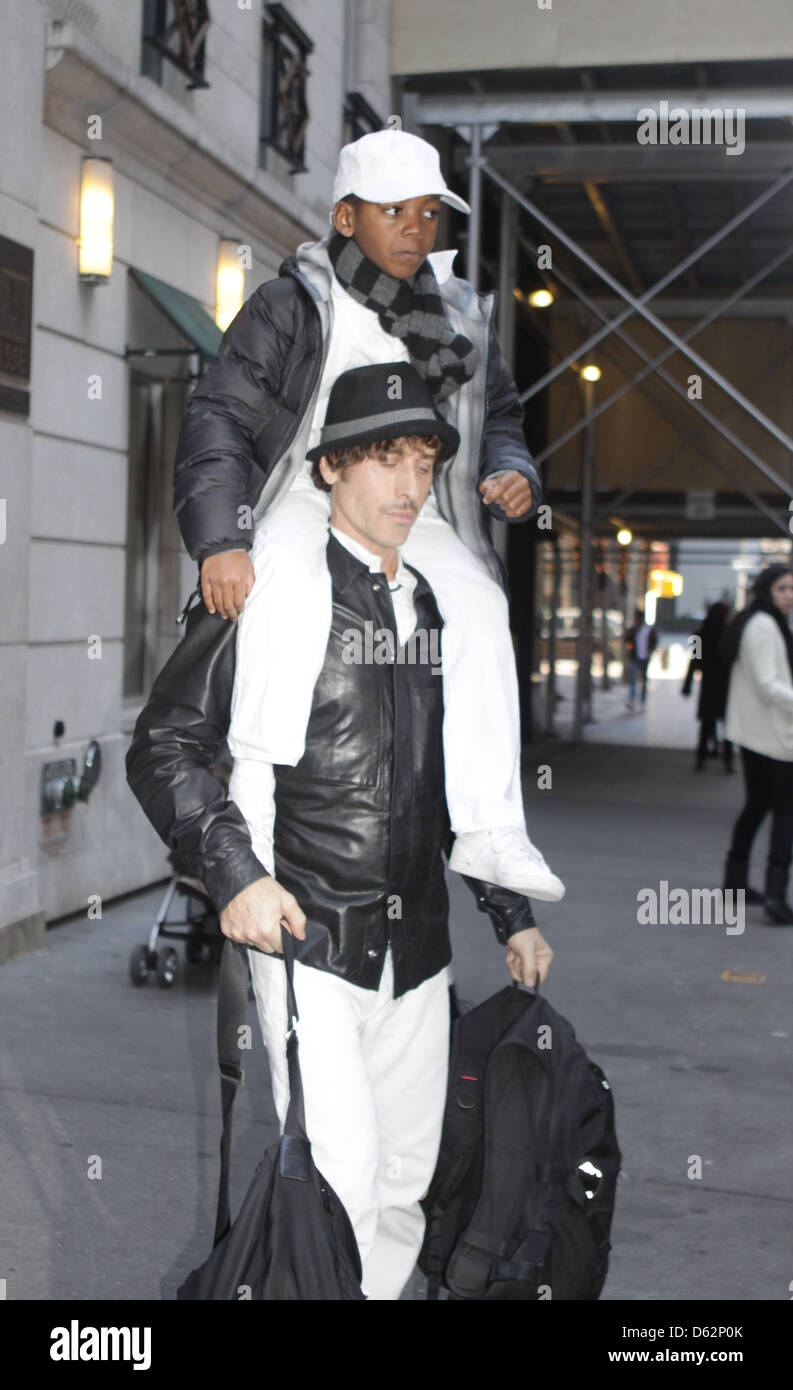 David Banda is seen exiting the Kabbalah center in NYC New York City ...