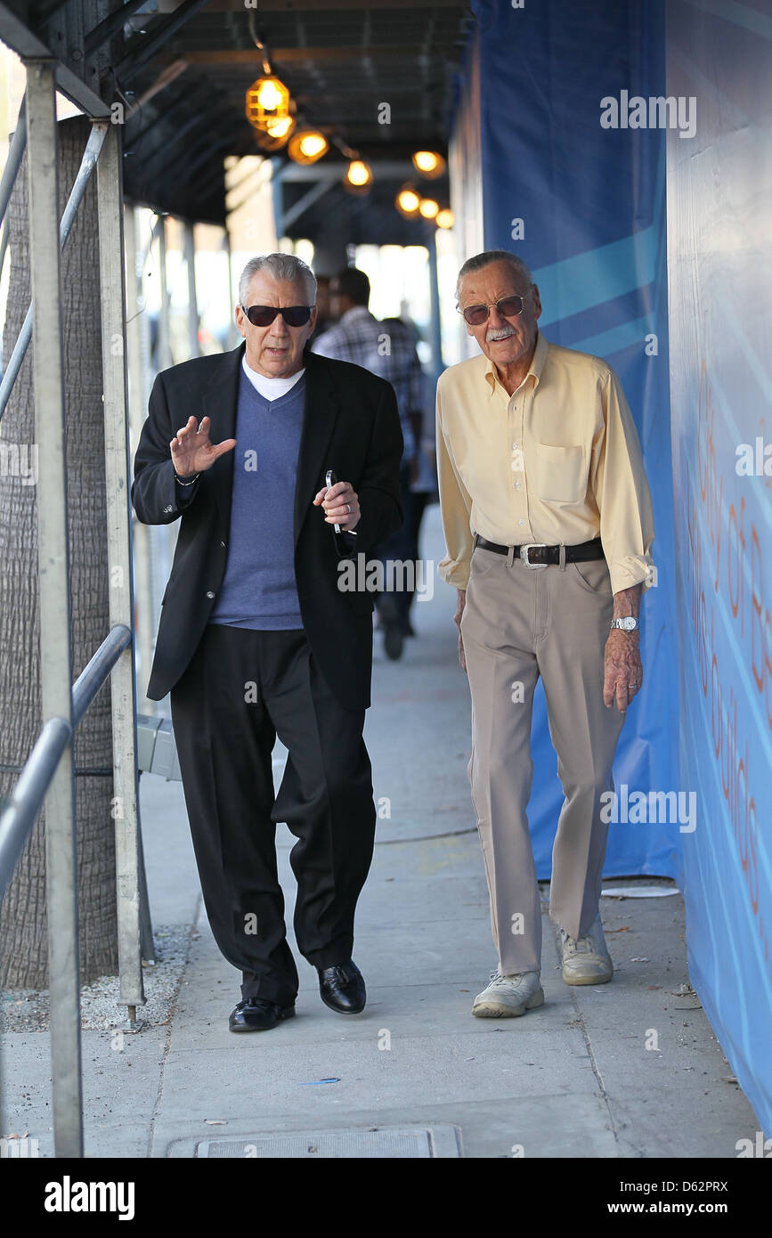 Stan Lee out and about with a friend in Beverly Hills Los Angeles ...