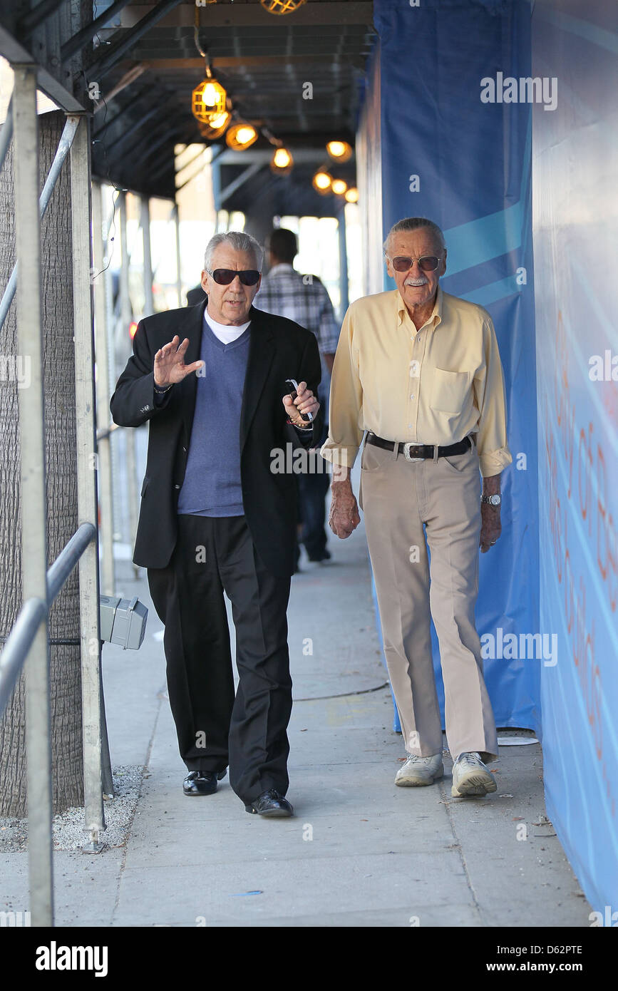 Stan Lee out and about with a friend in Beverly Hills Los Angeles ...