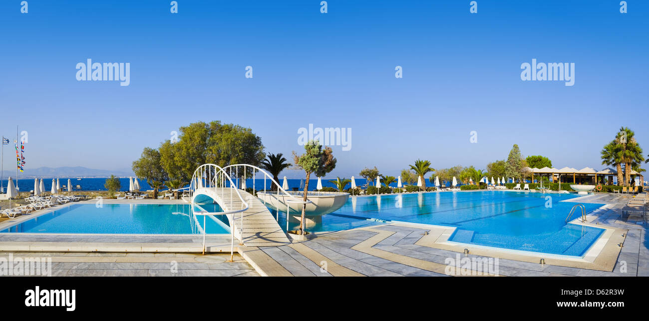 Water pool and bridge Stock Photo - Alamy